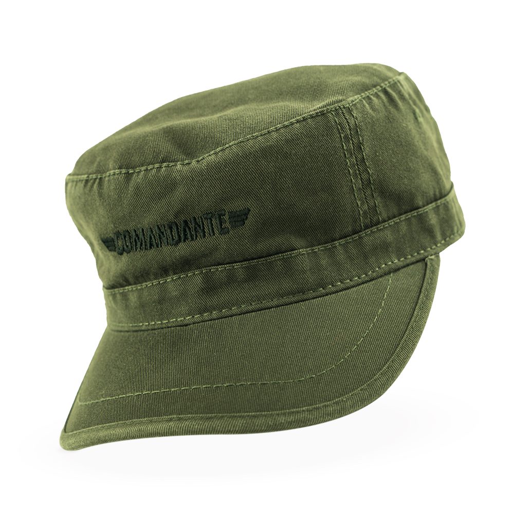 Comandante field cap, heavy cotton, olive green - Tea Coffee Suplies