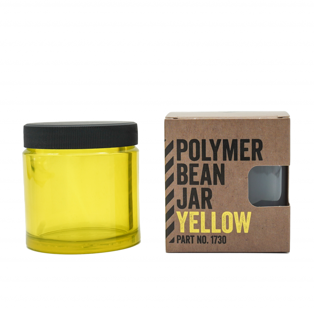 Polymer Bean Jar + lid, Yellow - Tea Coffee Suplies
